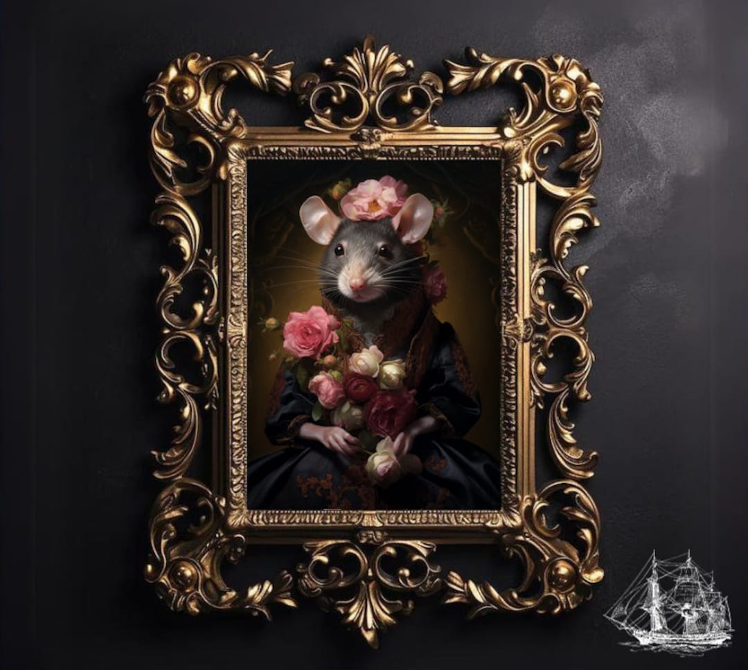 Gothic Rat Wearing Dress Vintage Poster, Art Poster Print, Home Decor ...