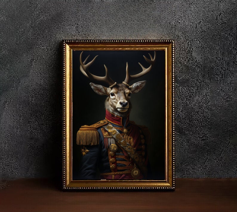 Gothic Renaissance Deer, Vintage Poster, Art Poster Print, Home Decor ...