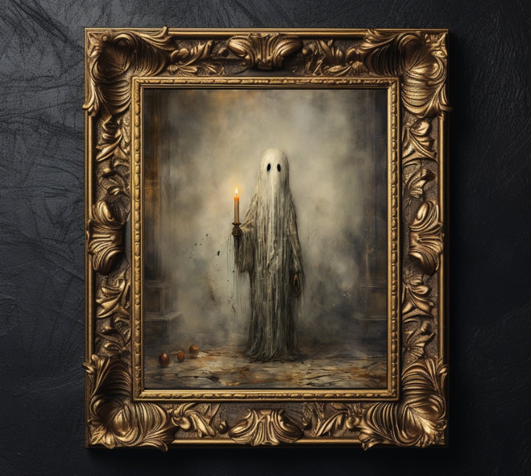 Candlelit Specter in Tattered Shroud Print - Etsy