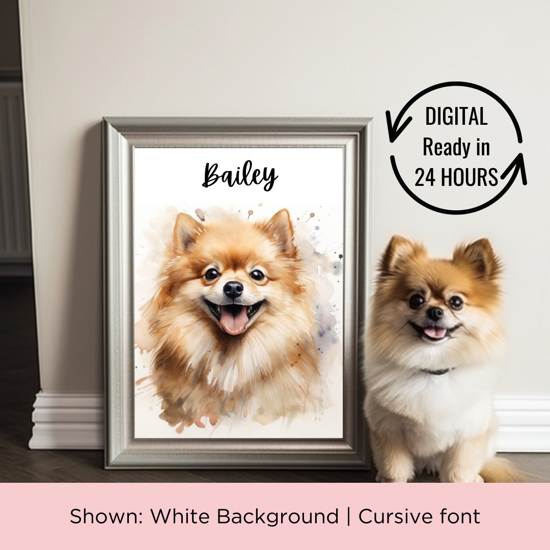 Custom Pet Watercolor Portraits Using Pet Photo Personalized Dogs, Cats ...