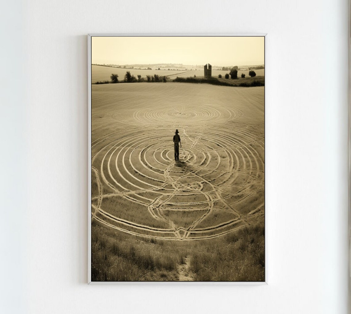 Crop Circle in Field With Farmer - Etsy