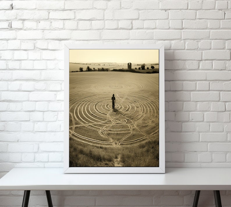 Crop Circle in Field With Farmer - Etsy