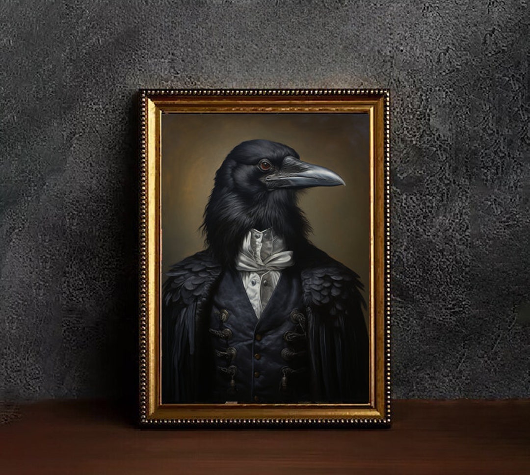 Gothic Crow in Suit, Vintage Poster, Art Poster Print, Home Decor ...
