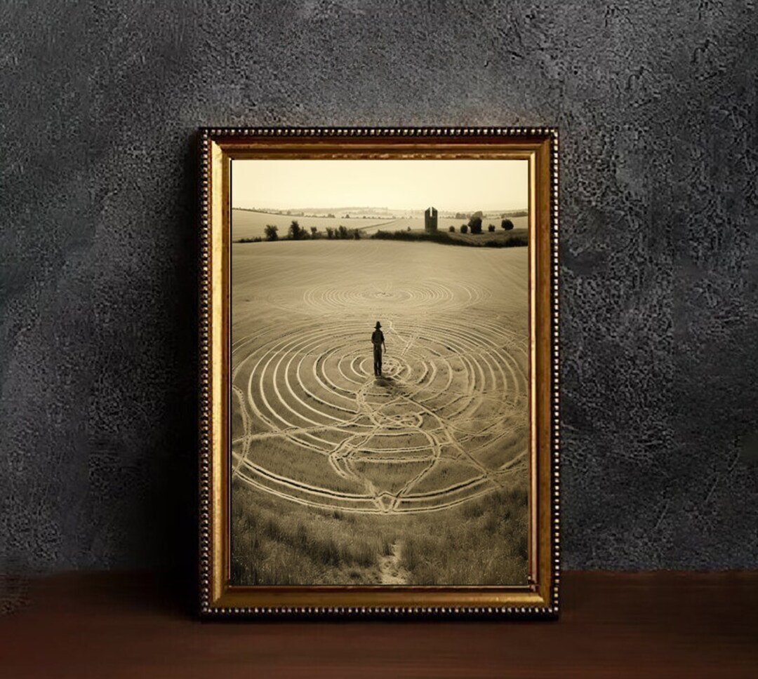 Crop Circle in Field With Farmer - Etsy