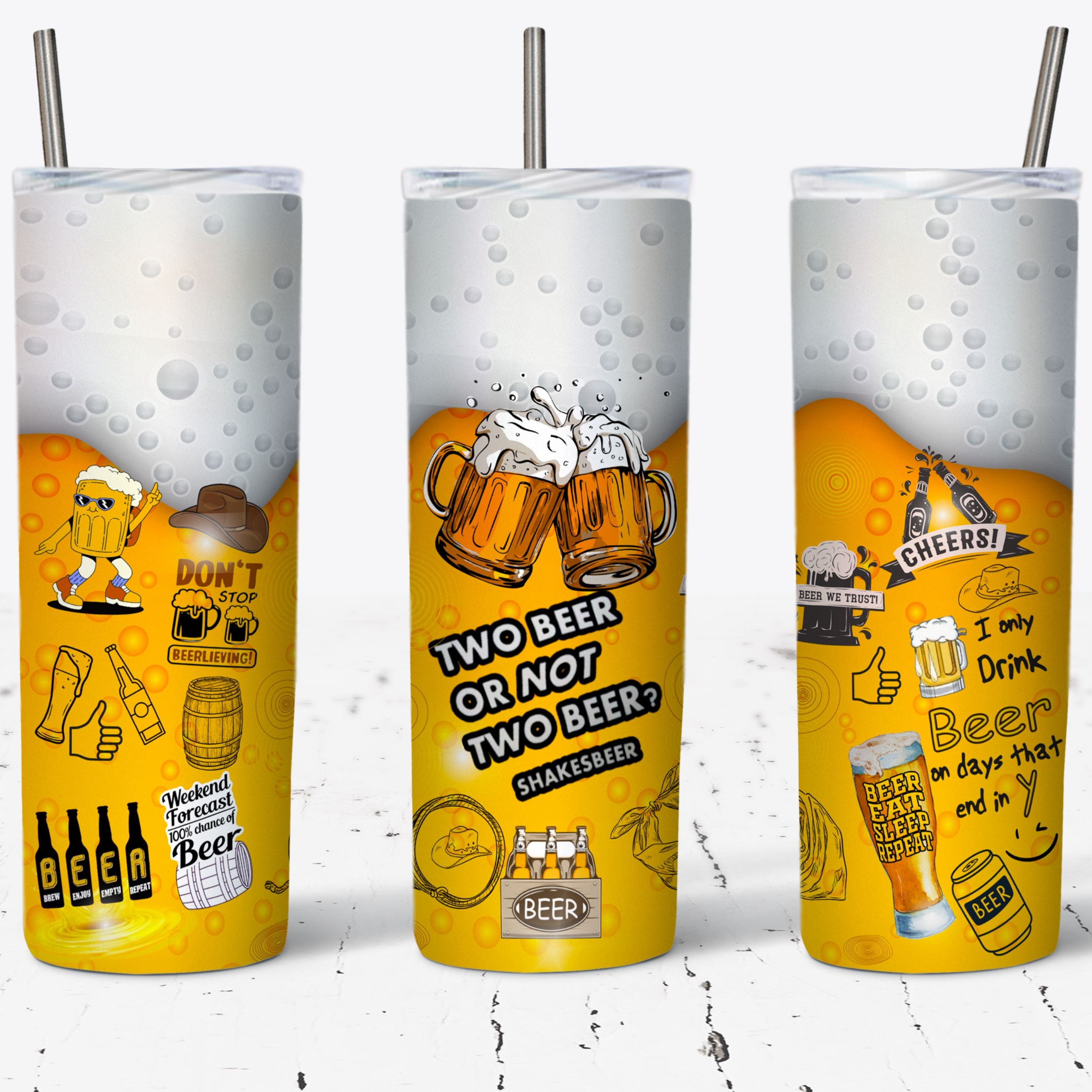 Funny Alcohol Beer Tumbler Wrap, 20 Oz Skinny Tumbler Sublimation ...