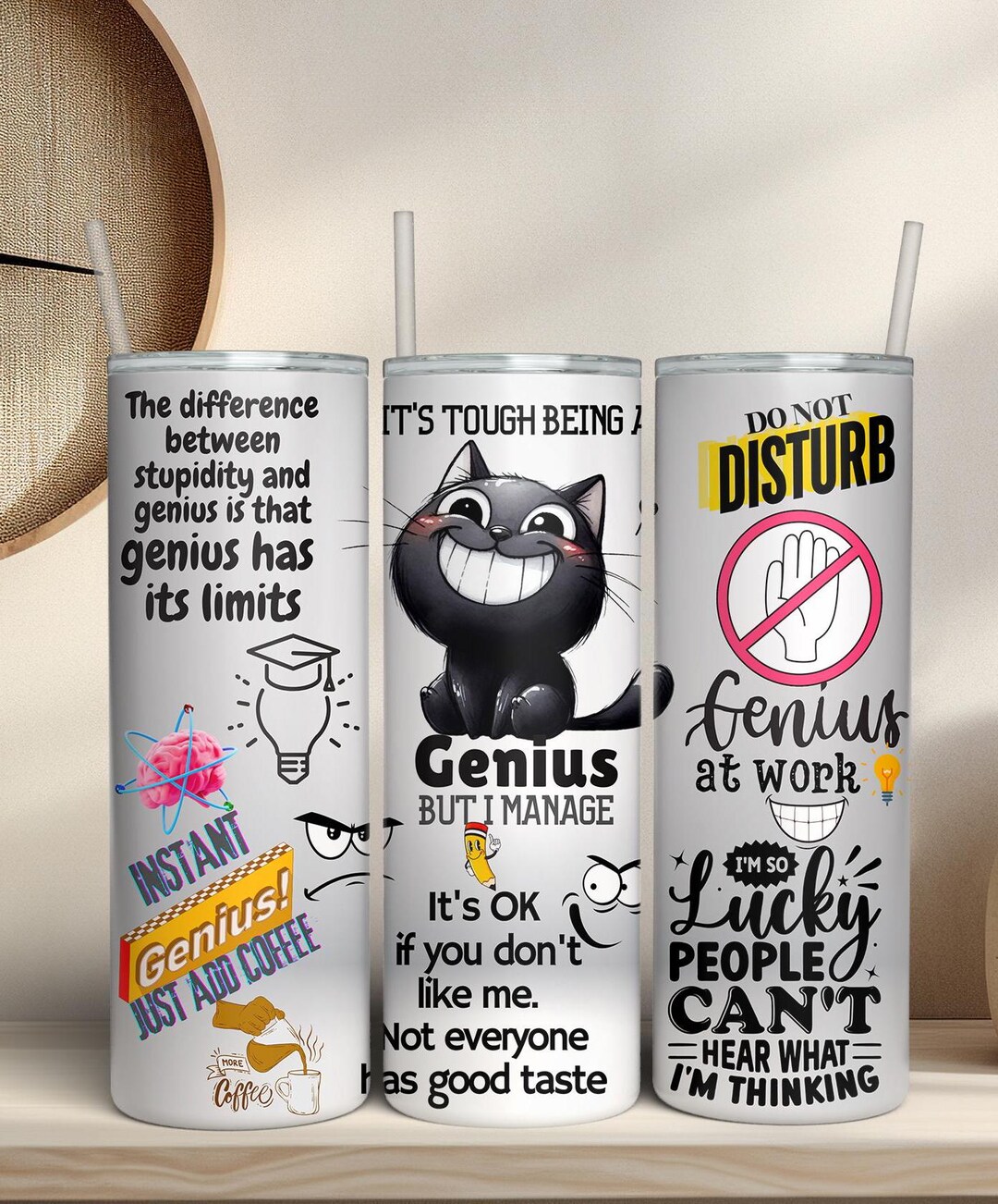 SARCASTIC Genius Gift Tumbler Design, Funny Smart Colleague Gift PNG ...