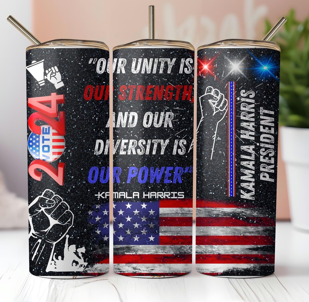 KAMALA HARRIS President 2024, Patriotic Flag 20oz, USA Elections ...