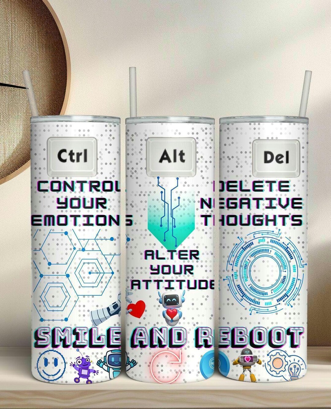 CTRL Alt Delete Design, Inspirational Gift, Mindset Tumbler Design Png ...