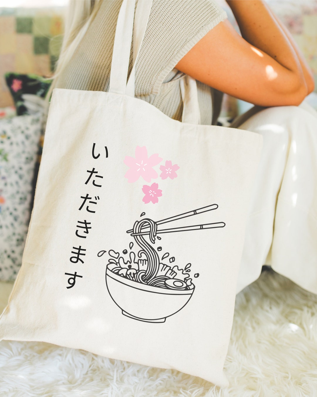 Itadakimasu// Ramen Tote Bag, Japanese Tote Bag, Aesthetic Tote Bag ...