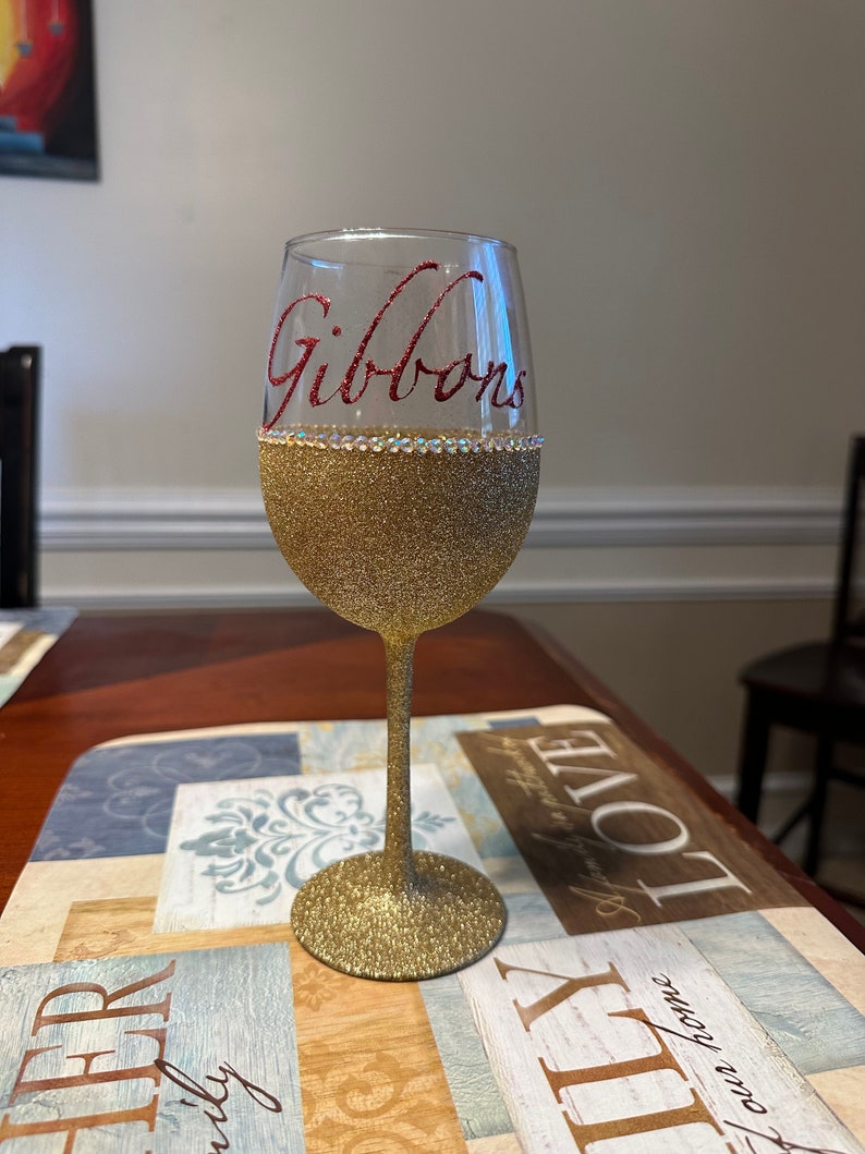 Customized Text Wine Glass - Etsy