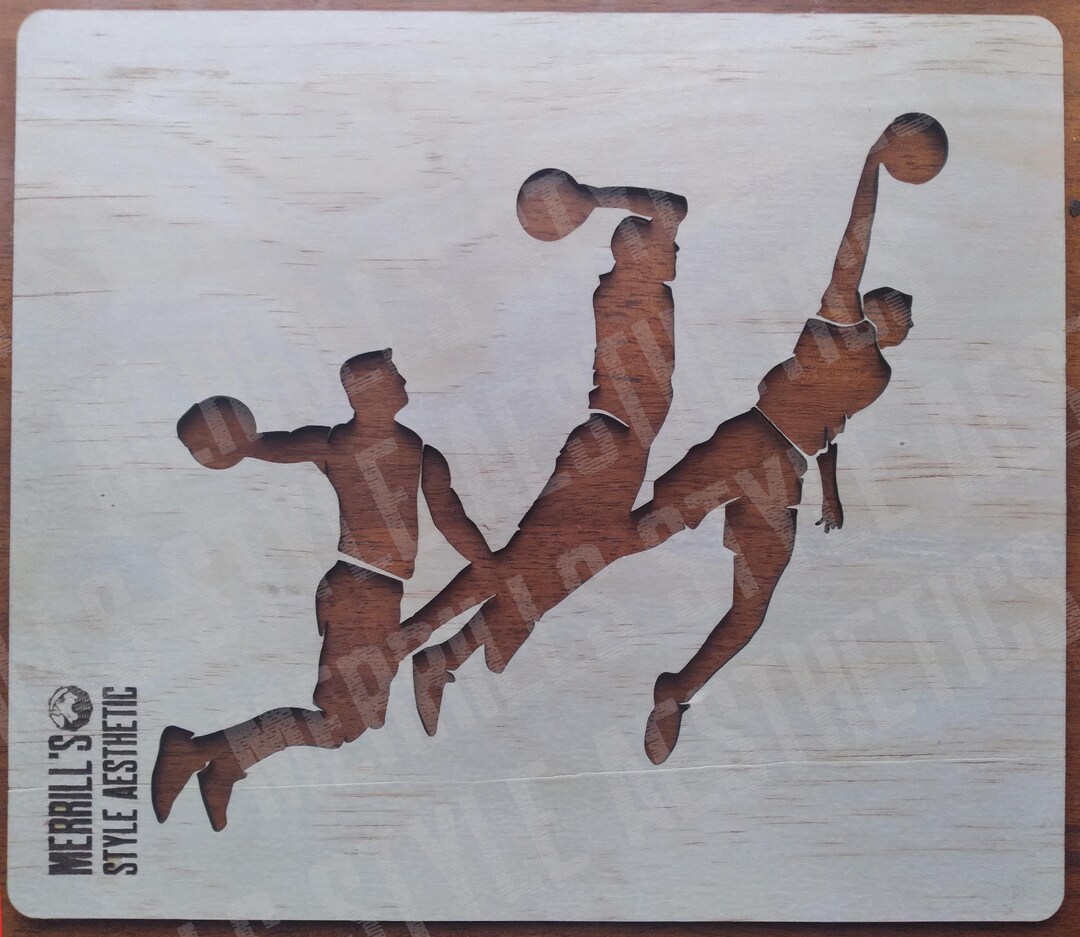 Reusable Bleaching Stencil - Slam Dunk - Etsy