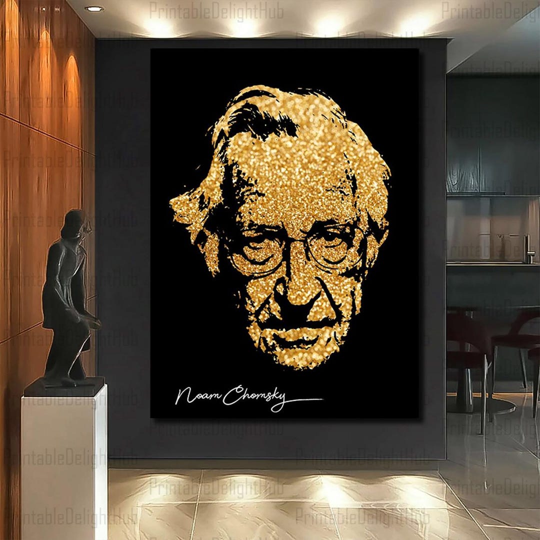 Noam Chomsky Portrait Printed on Canvas, Gift for Home Decor, Canvas ...