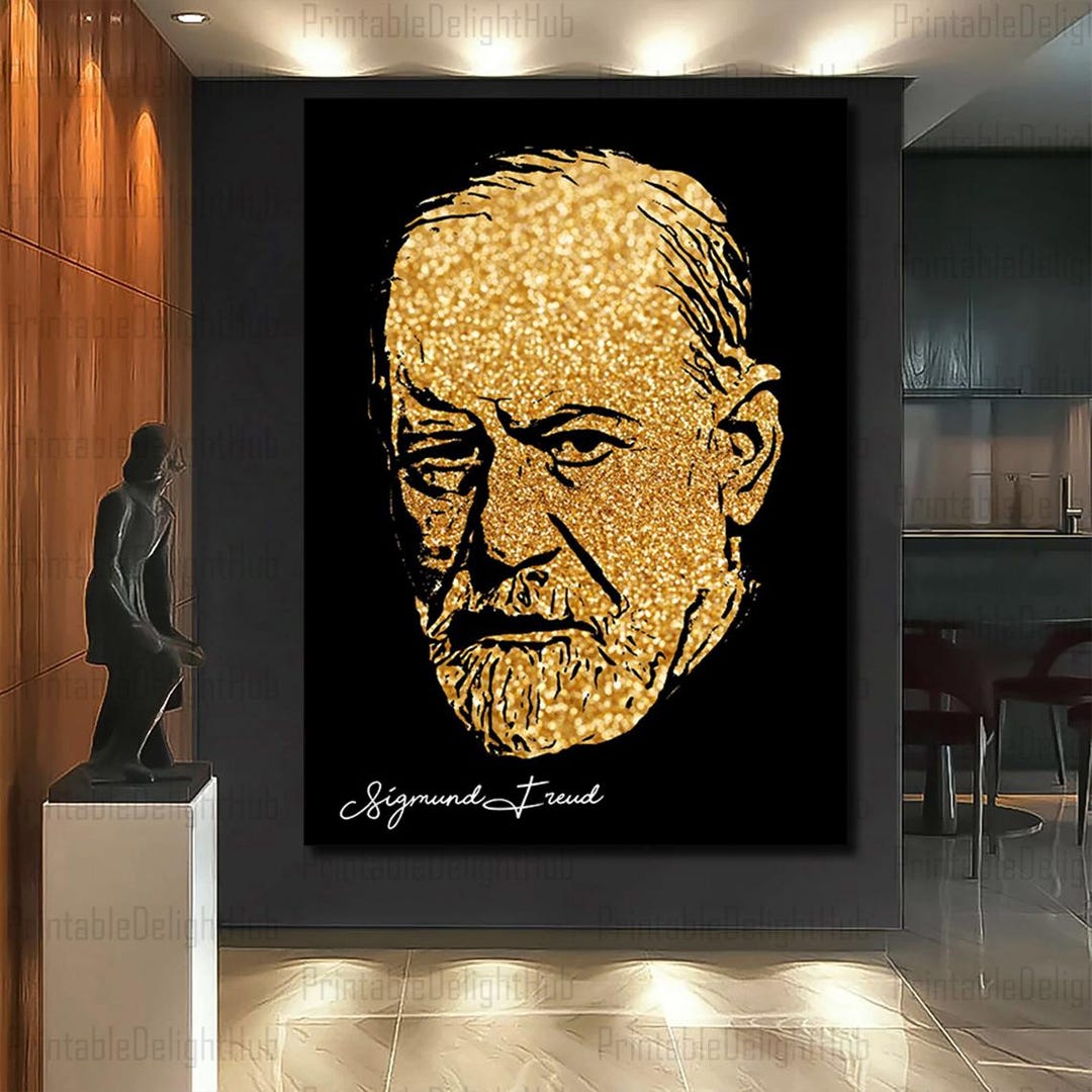 Sigmund Freud Portrait Printed on Canvas, Gift for Home Decor, Canvas ...
