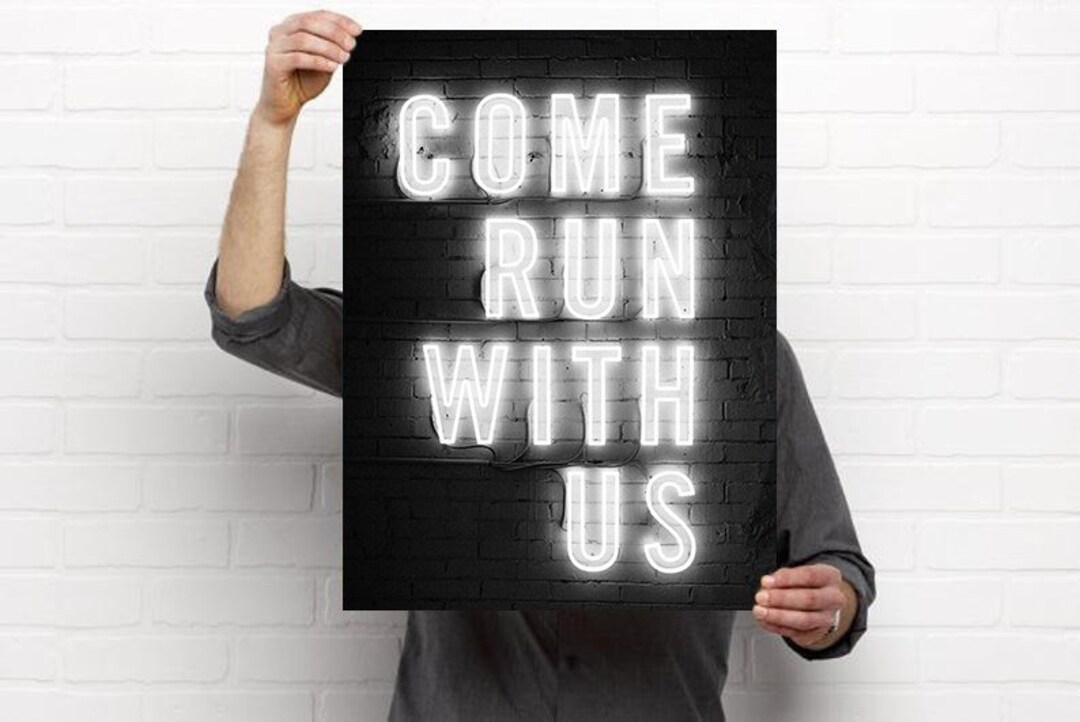 Come Run With Us Motivational Wall Art Canvas Prints Entrepreneur ...