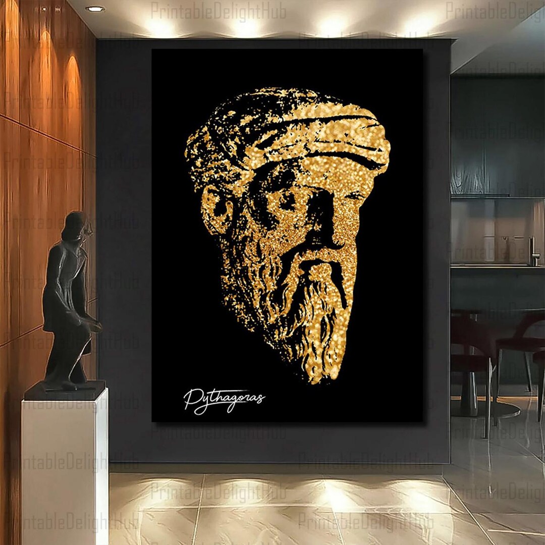 Pythagoras Portrait Printed on Canvas, Gift for Home Decor, Canvas Wall ...