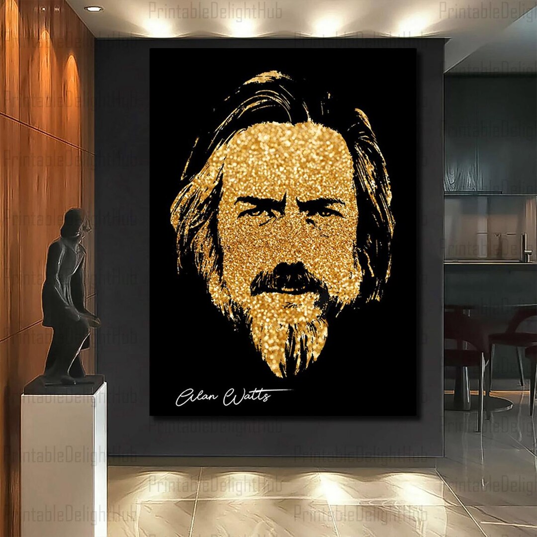 Alan Watts Portrait Printed on Canvas, Gift for Home Decor, Canvas Wall ...