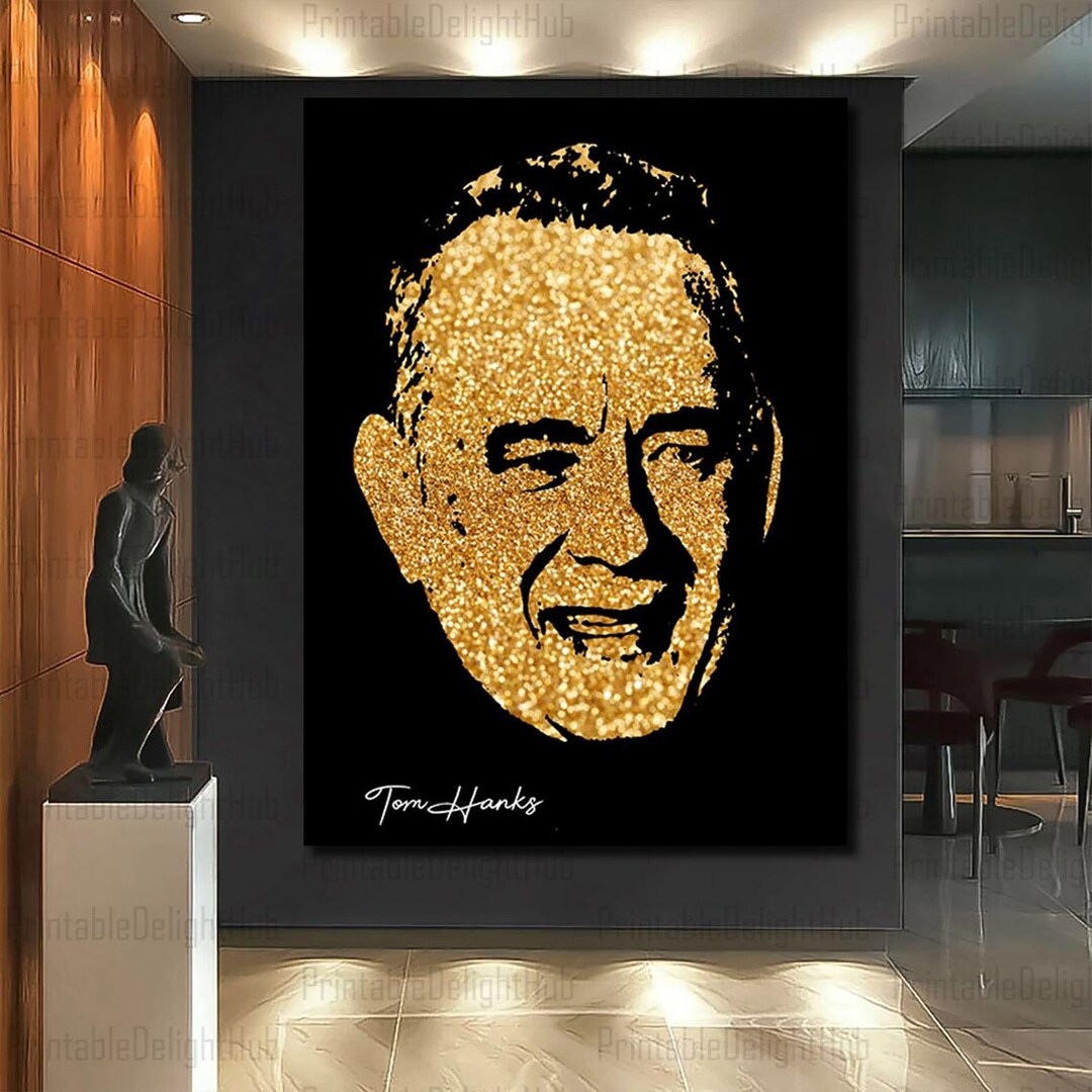 Tom Hanks Portrait Printed on Canvas, Gift for Home Decor, Canvas Wall ...