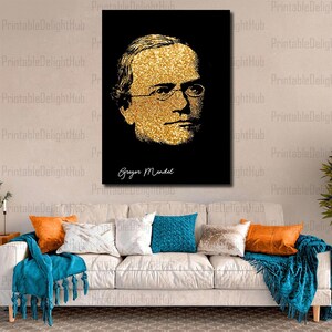 Gregor Mendel Portrait Printed on Canvas, Gift for Home Decor, Canvas ...