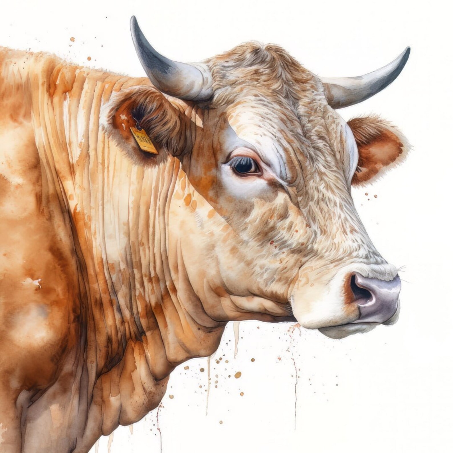 Bull Gifts, Bull Watercolor Prints, Bull Canvas, Digital File, Bull ...