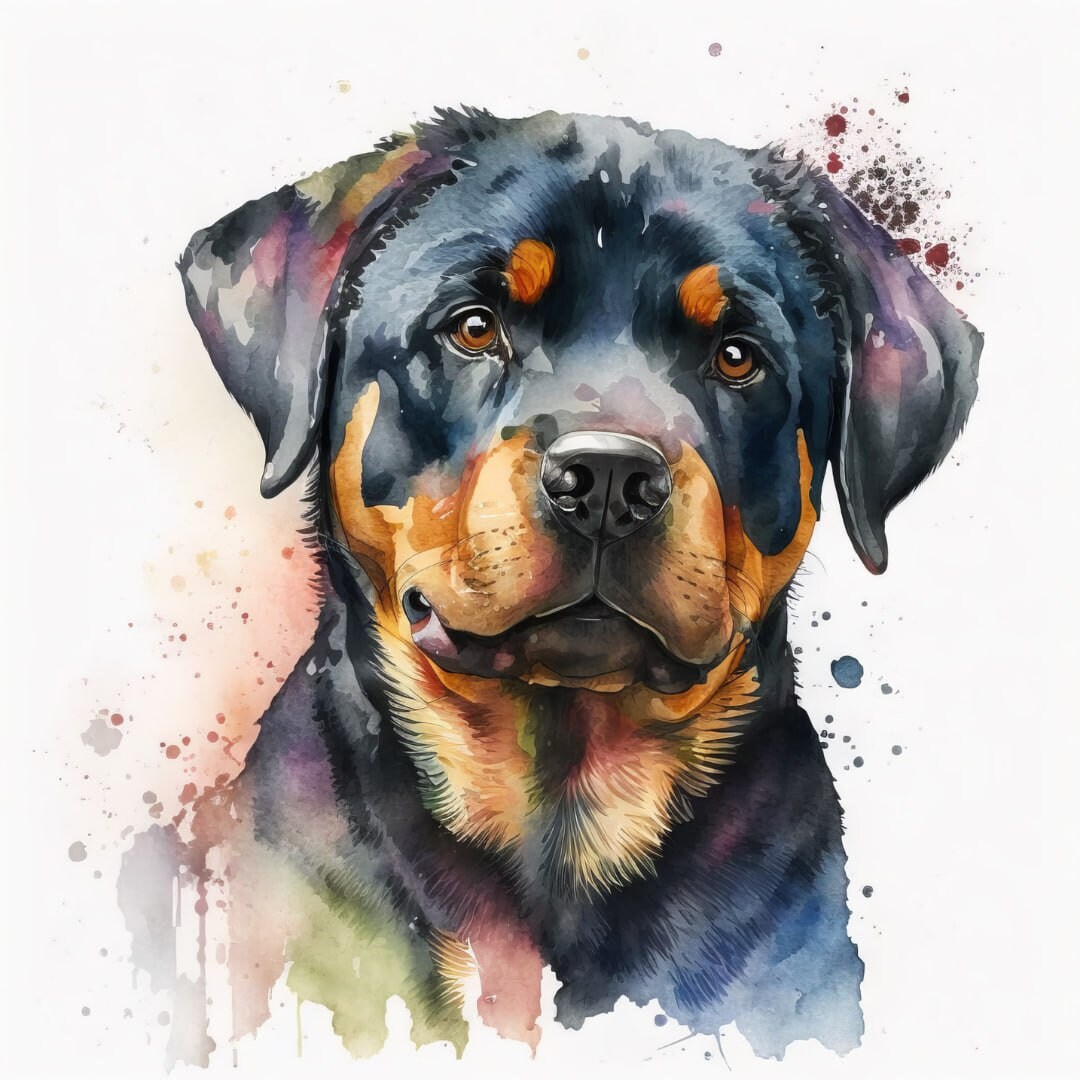 Rottweiler Gifts, Rottweiler Watercolor Prints, Rottweiler Canvas ...