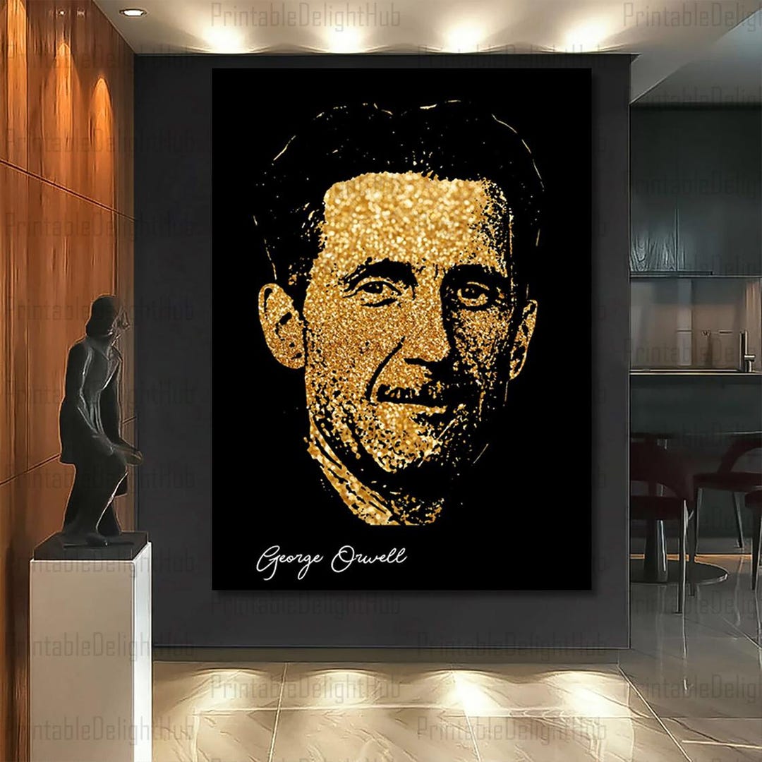 George Orwell Portrait Printed on Canvas, Gift for Home Decor, Canvas ...