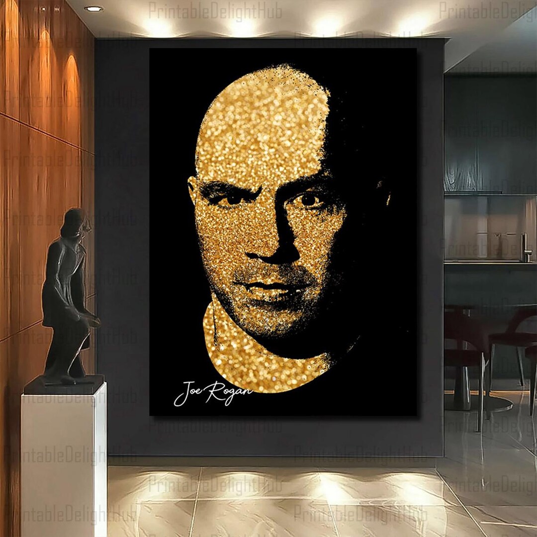 Joe Rogan Portrait Printed on Canvas, Gift for Home Decor, Canvas Wall ...