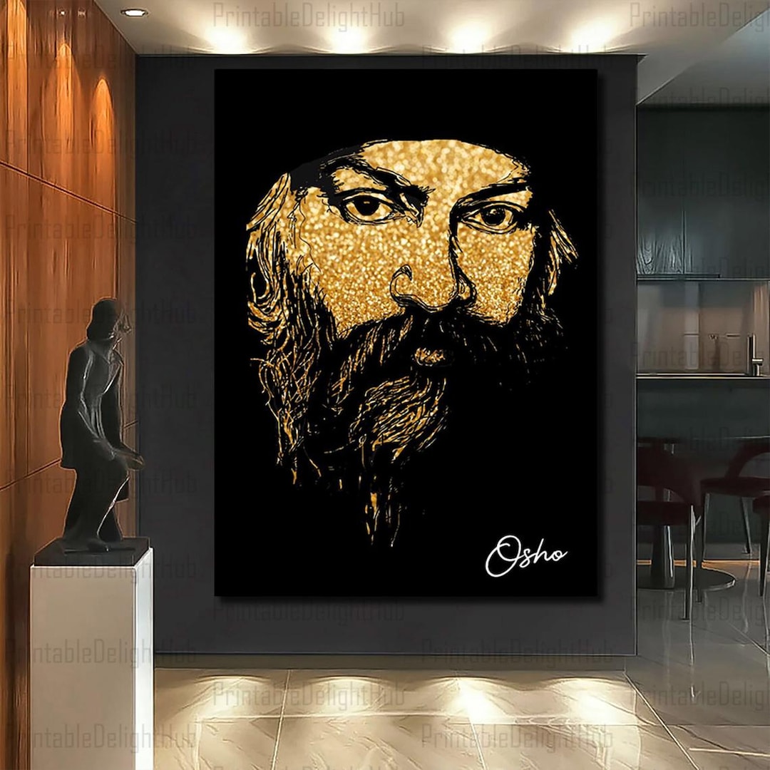 Osho Portrait Printed on Canvas, Gift for Home Decor, Canvas Wall Art ...
