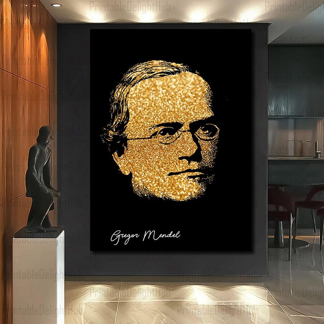 Gregor Mendel Portrait Printed on Canvas, Gift for Home Decor, Canvas ...
