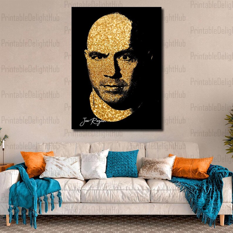 Joe Rogan Portrait Printed on Canvas, Gift for Home Decor, Canvas Wall ...