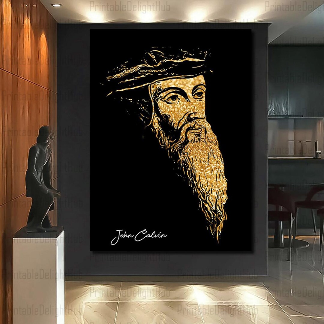 John Calvin Bell Portrait Printed on Canvas, Gift for Home Decor ...