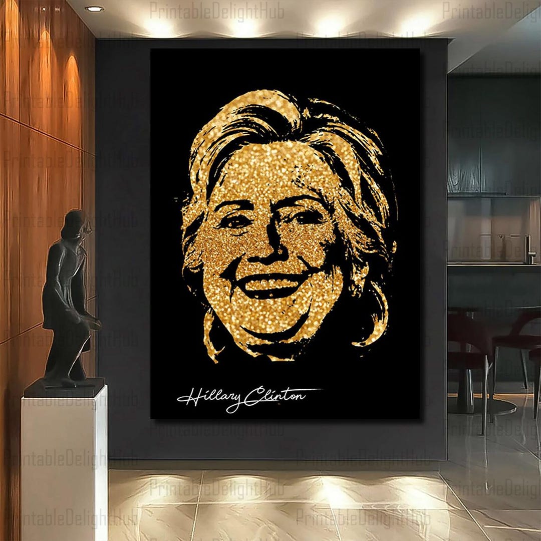 Hillary Clinton Portrait Printed on Canvas, Gift for Home Decor, Canvas ...