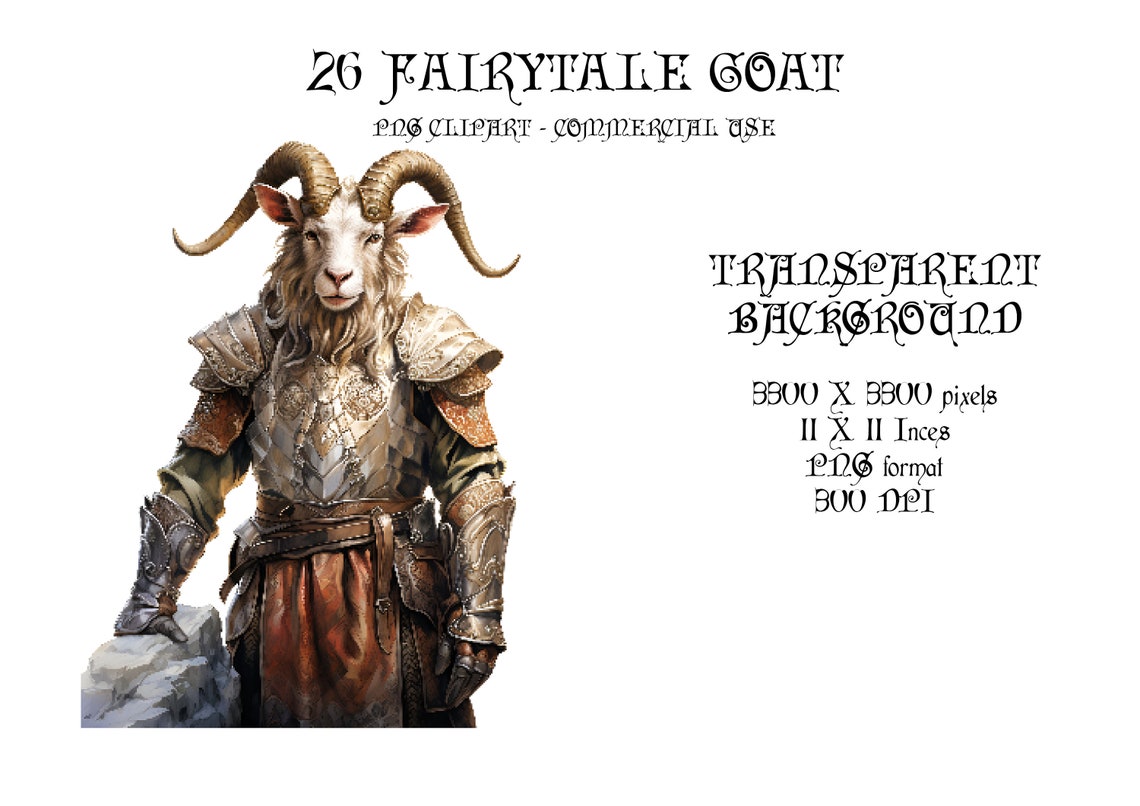 26 Fairytale Goat Watercolor Clipart, Fairytale Clipart PNG, Fantasy ...
