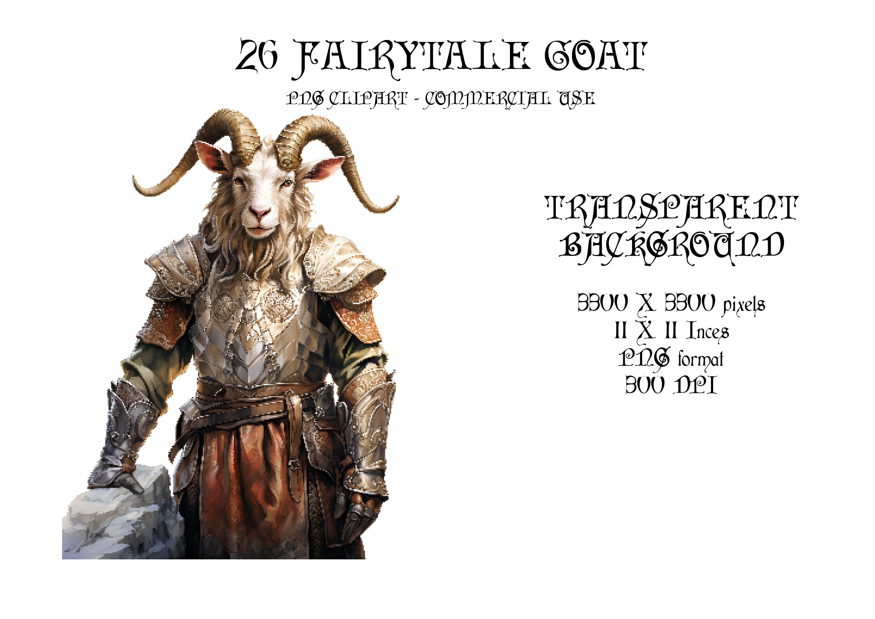 26 Fairytale Goat Watercolor Clipart, Fairytale Clipart PNG, Fantasy ...
