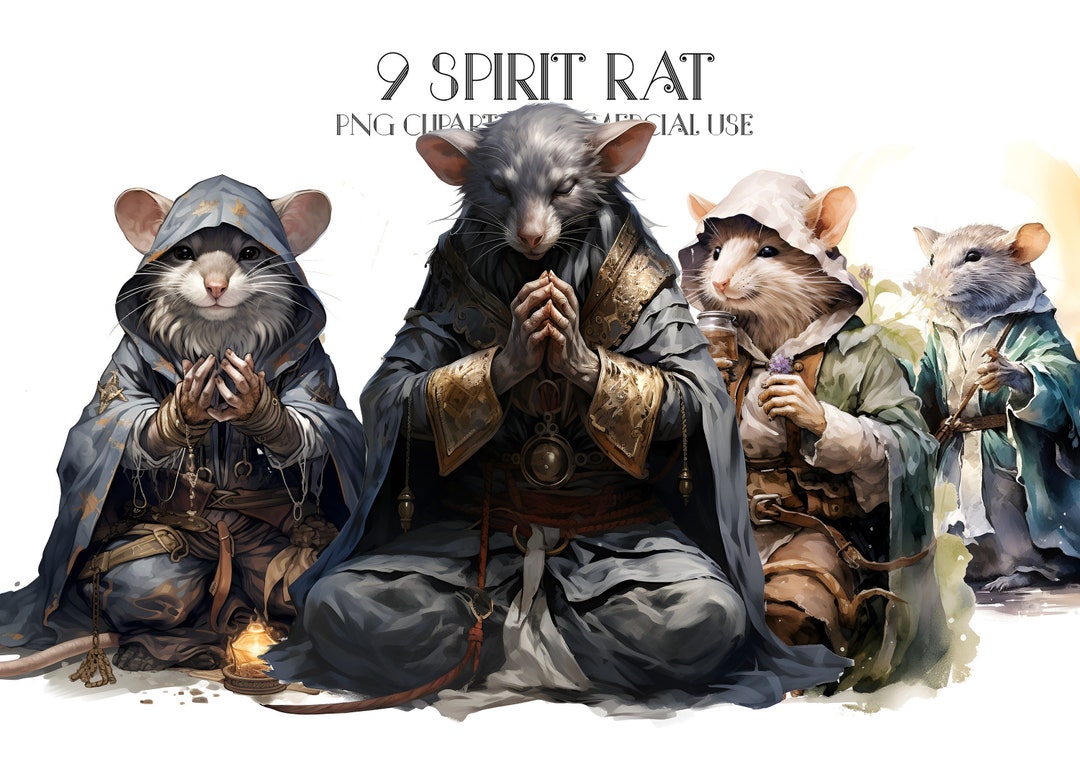 9 Fairytale Spirit Mice Digital Painting Clipart, Fairytale Clipart PNG ...