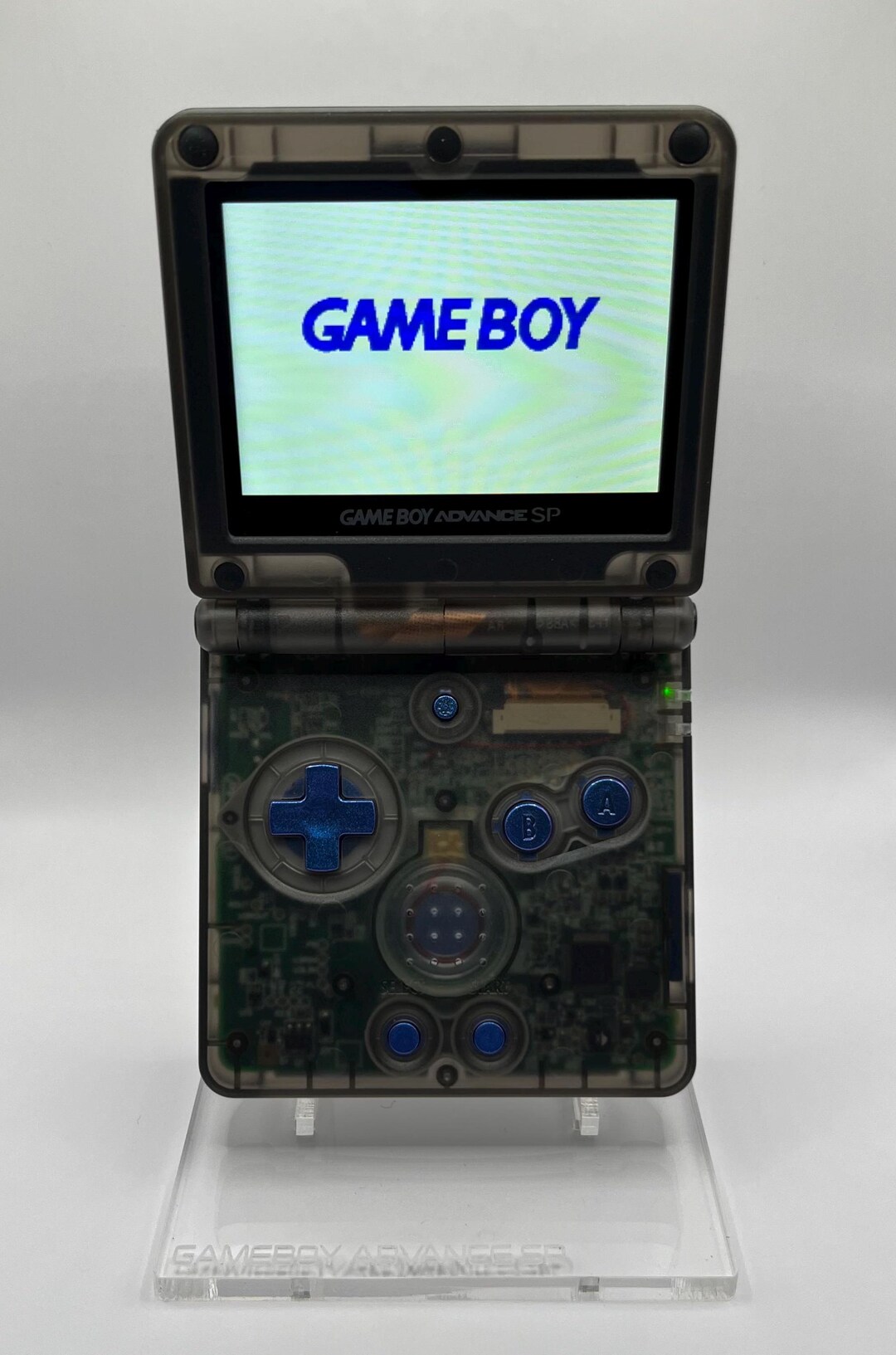 Modded Game Boy Advance SP Midnight IPS Backlit Screen, USB-C Charging ...
