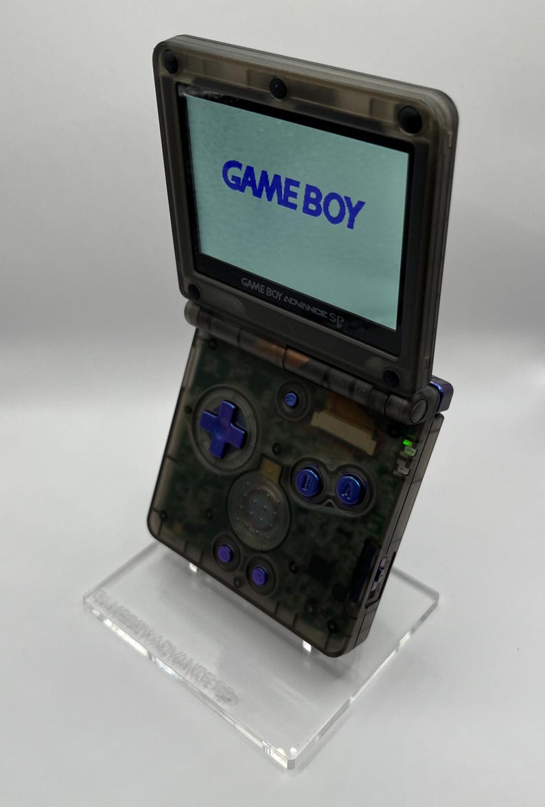 Modded Game Boy Advance SP Midnight IPS Backlit Screen, USB-C Charging ...