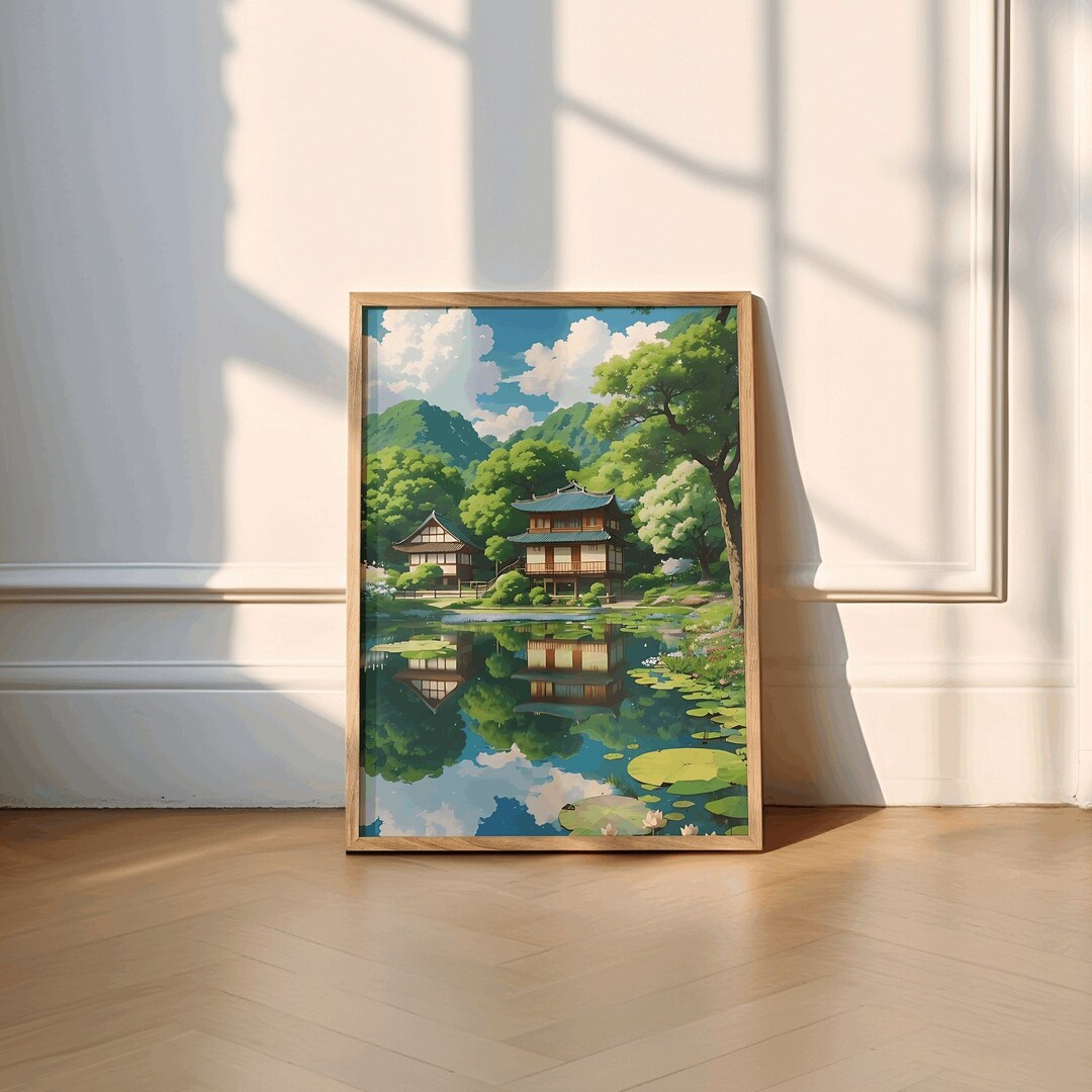 Japanese Anime Landscape Art Poster, Anime Poster, Japanese Scenery ...