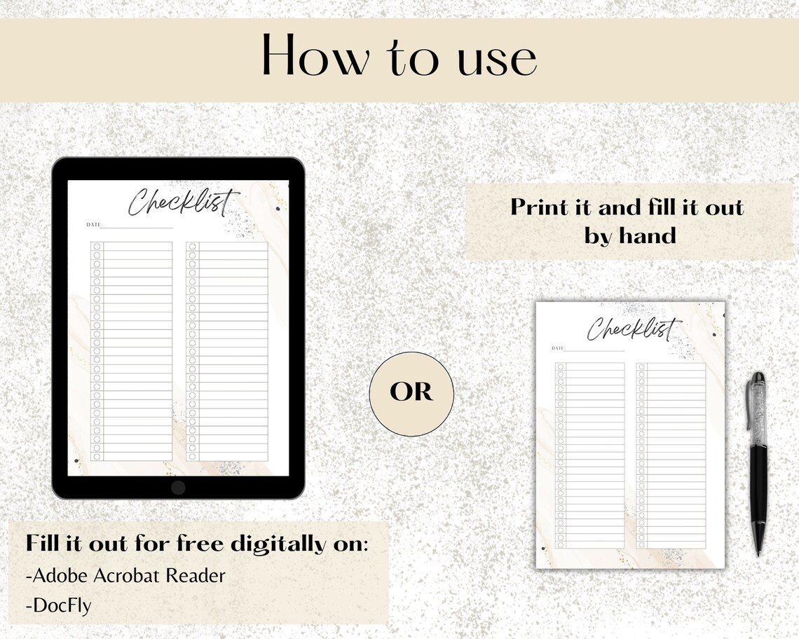 Daily Checklist, Weekly Checklist, Monthly Checklist, Organize Your Day ...