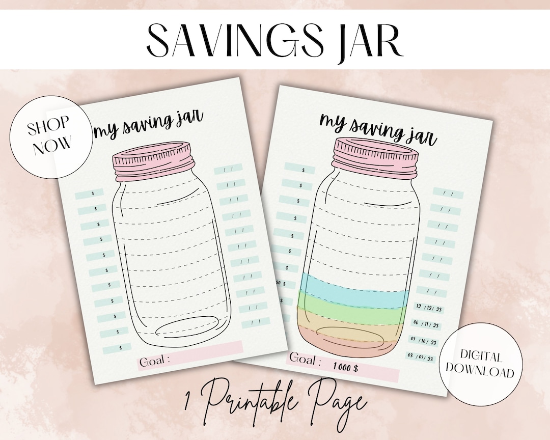 Saving Tracker Jar, Savings Tracker, Money Jar. - Etsy