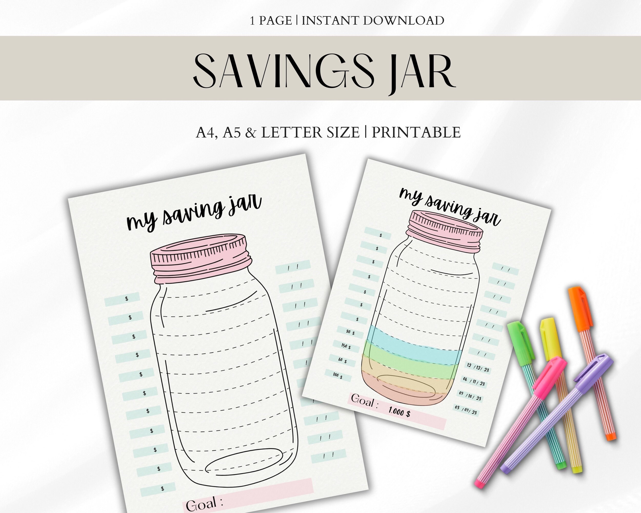 Saving Tracker Jar, Savings Tracker, Money Jar - Etsy