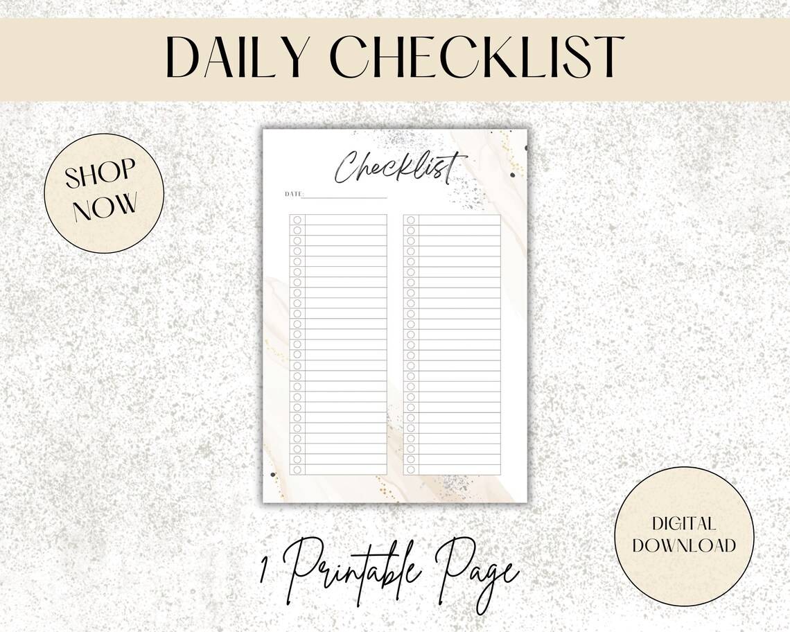 Daily Checklist, Weekly Checklist, Monthly Checklist, Organize Your Day ...