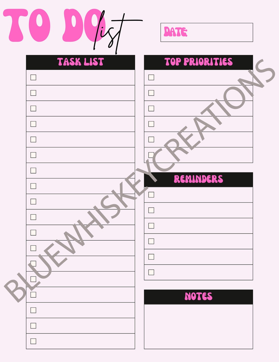 Digital to Do List PINK - Etsy