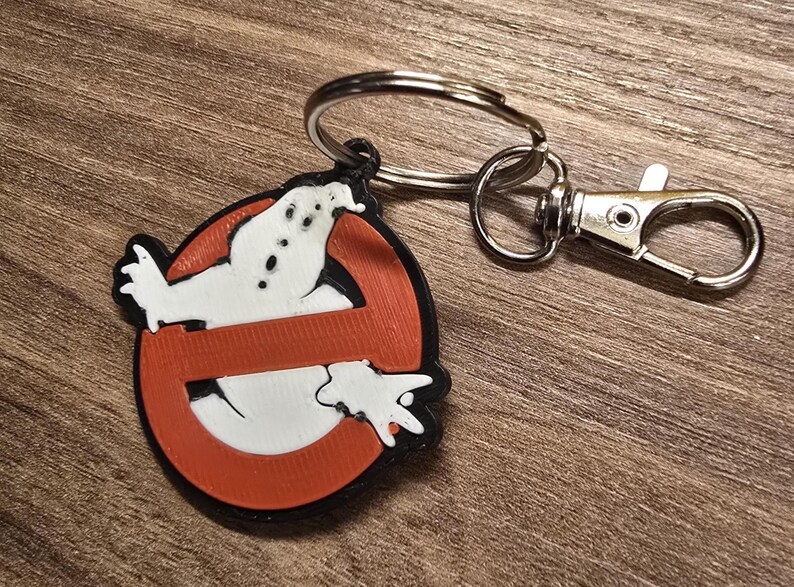 Classic Ghostbusters "no-ghost" Logo Keychain | 3D Printed Keyring ...