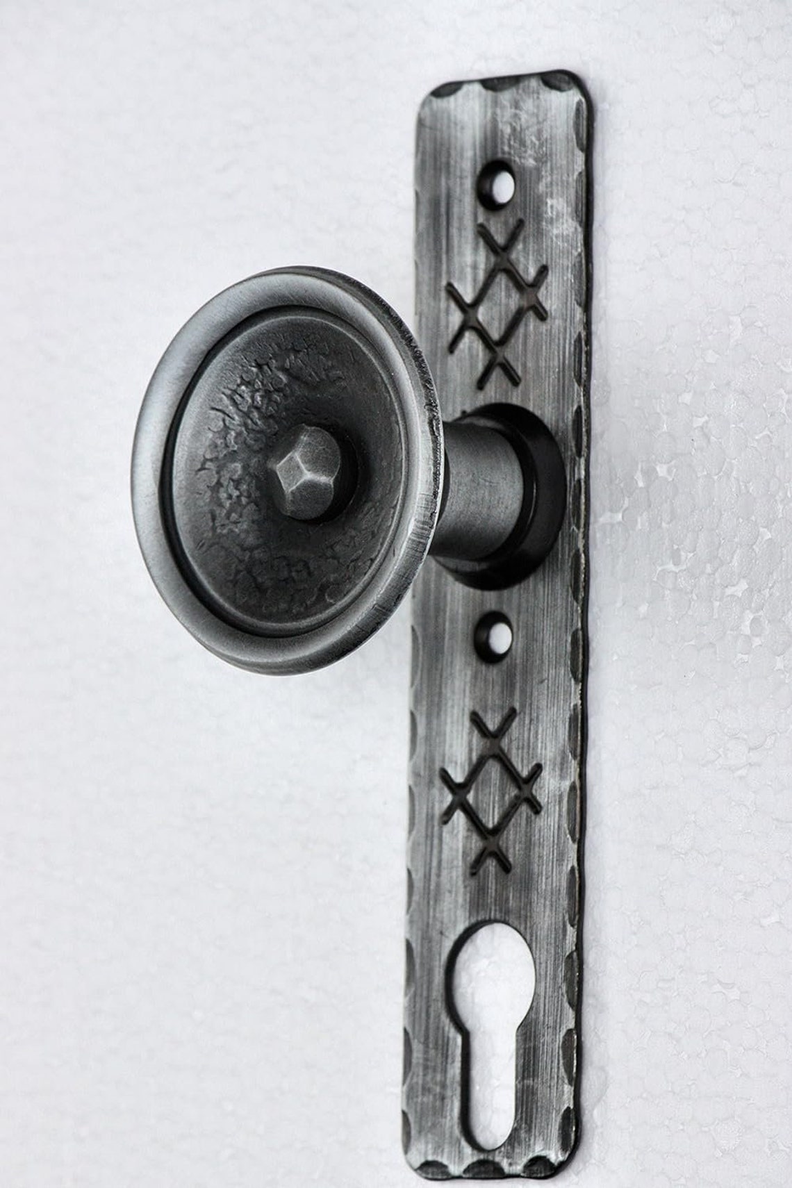 Rustic Forged Steel Door Knob Set Interior/exterior Use, Includes All ...