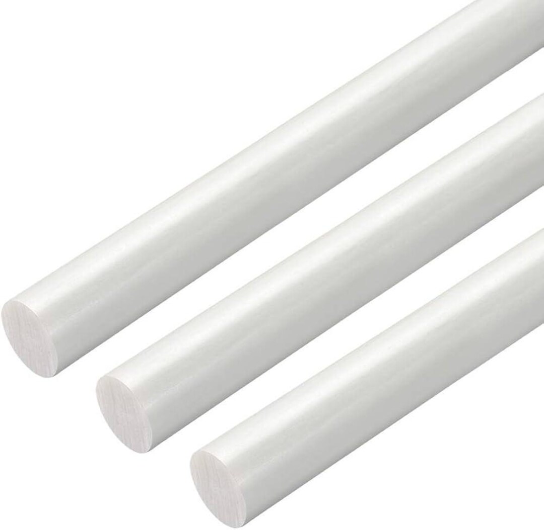 Plastic ASA Acrylonitrile Styrene Acrylic Ester Round Rods White –(600 ...