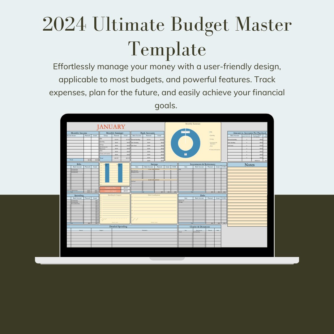 2024 Ultimate Budget Master Template excel Marquee - Etsy
