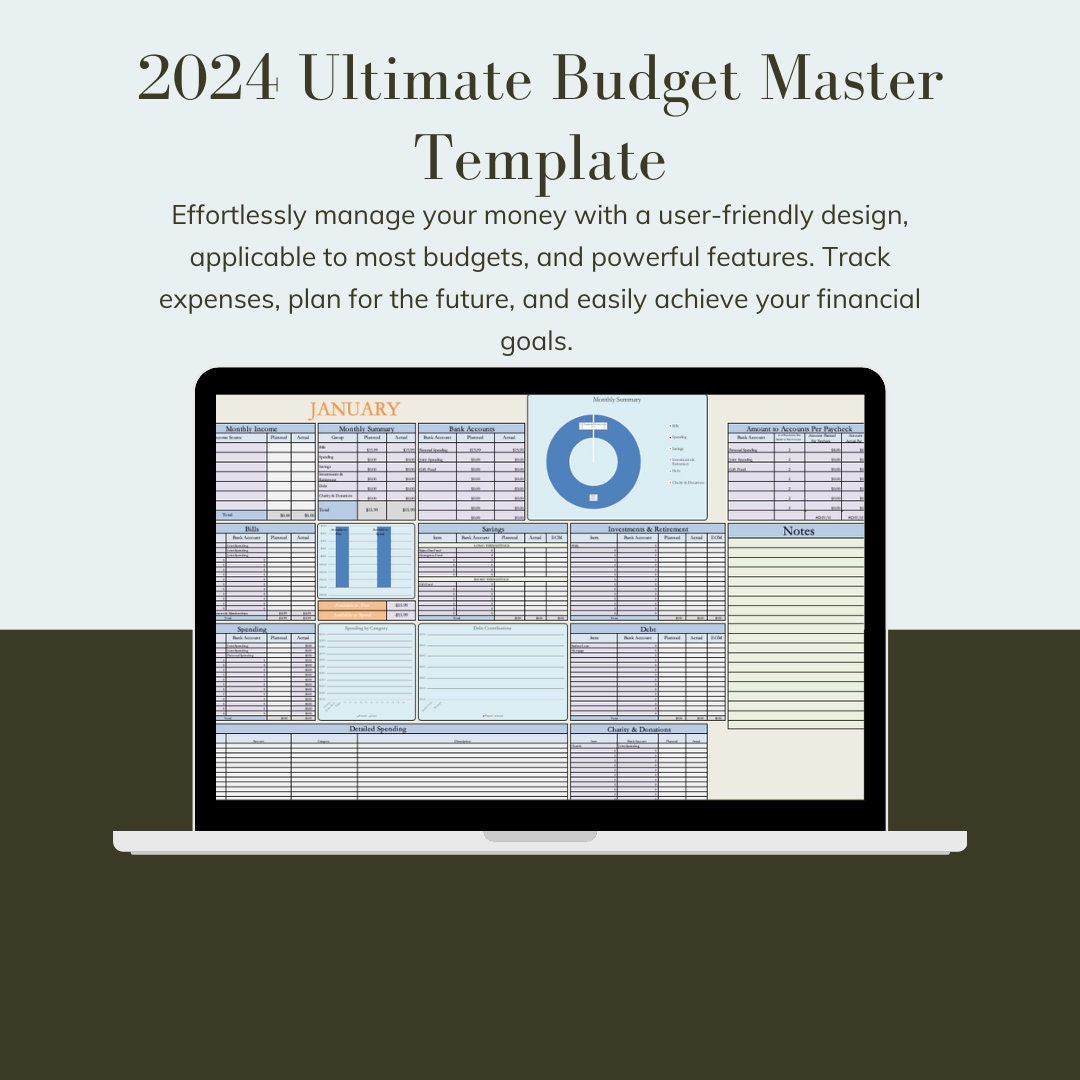 2024 Ultimate Budget Master Template excel Office - Etsy