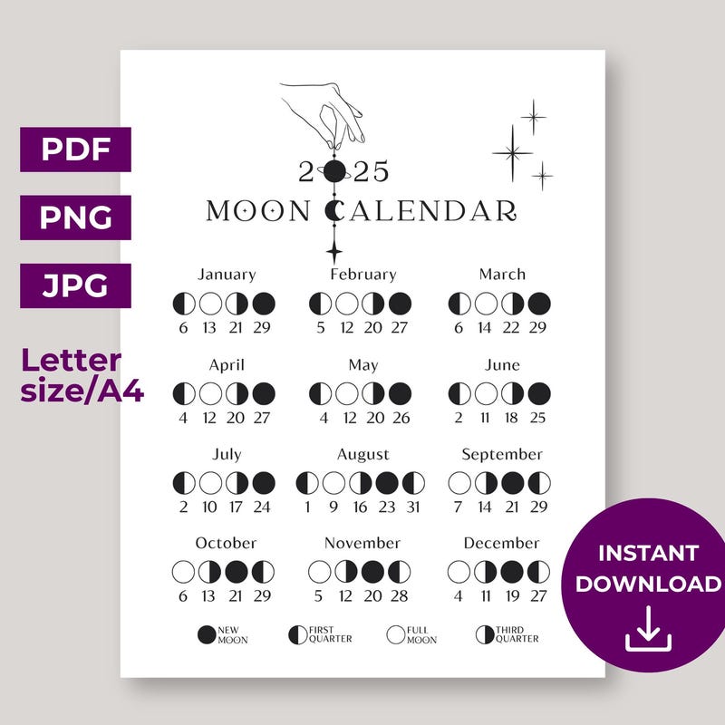 Moon Calendar - Etsy
