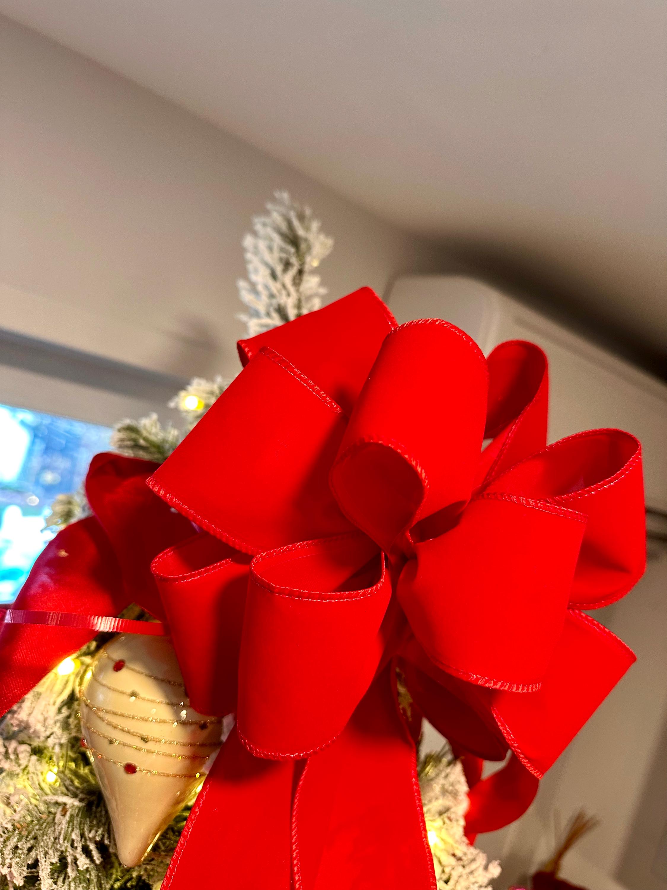 Classic Red Christmas Tree Topper Bow With Long Streamers L & XL - Etsy