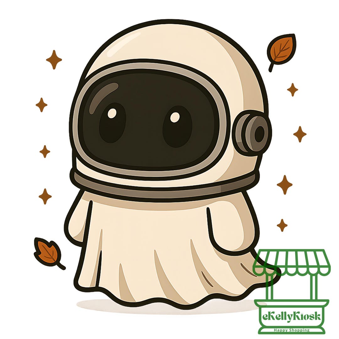 Cute Ghost PNG, Astronaut, Autumn Cartoon Illustration, Halloween ...